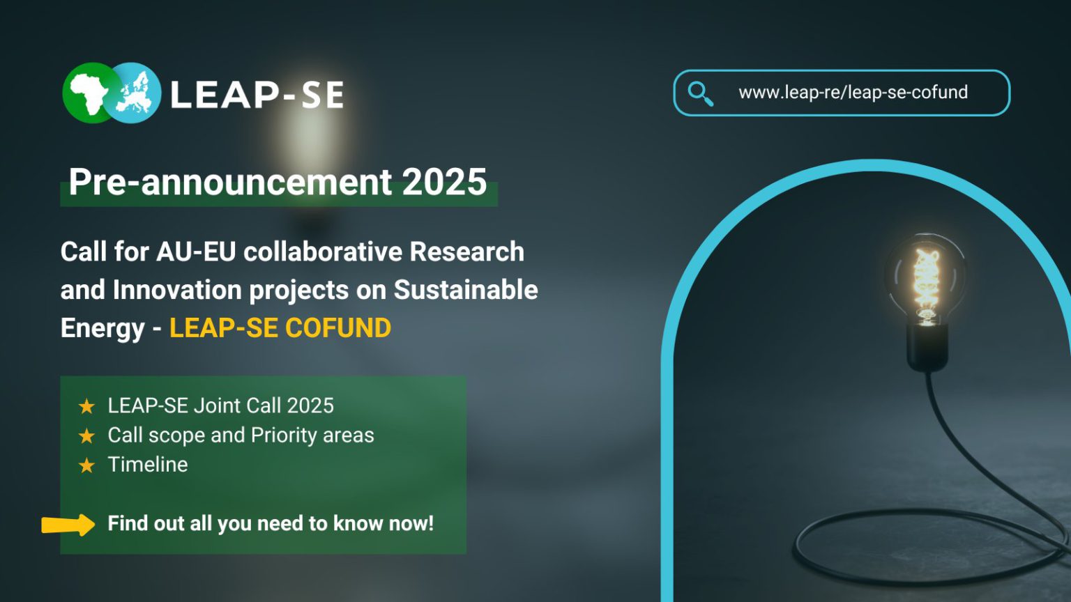 International Call for Projects LEAP-SE 2025 – الموقع V.R.RELEX